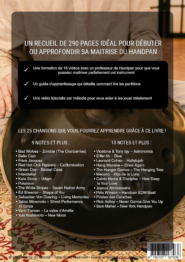 Handpan Livre de Partitions et Formation Vidéo | Instruments du Monde